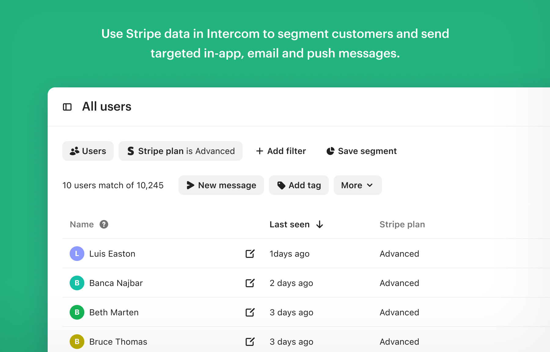 Stripe | App Store | Intercom