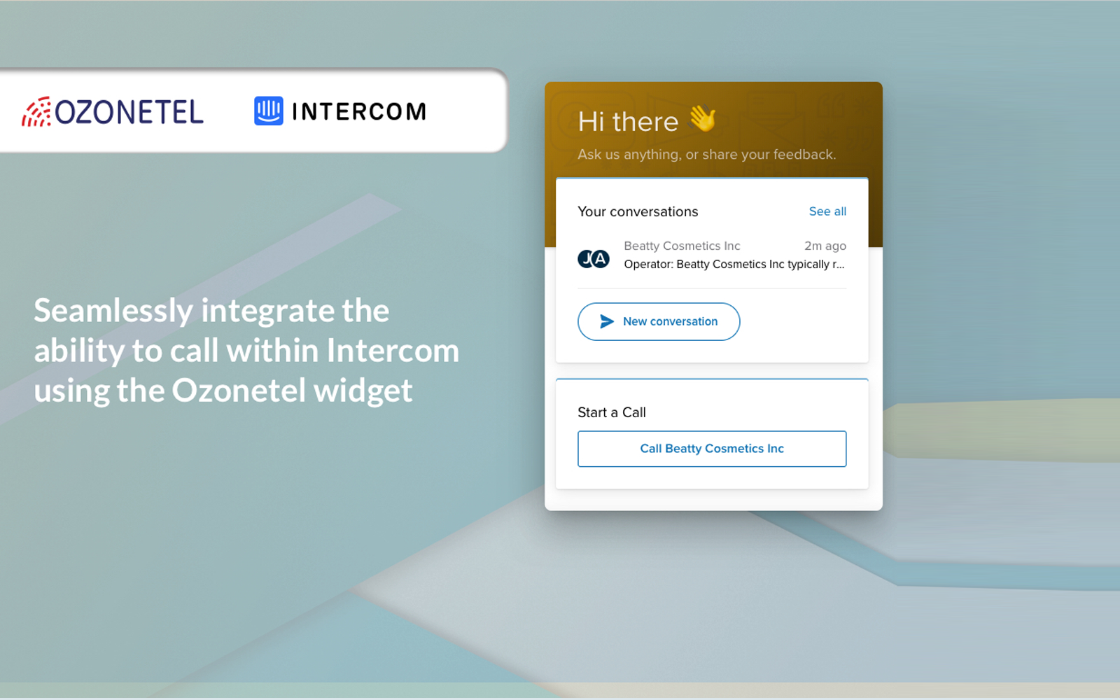 Ozonetel Call Widget | App Store | Intercom